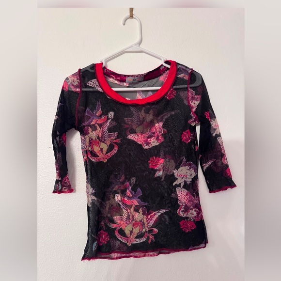 Tops | French Cherub Mesh Top | Poshmark